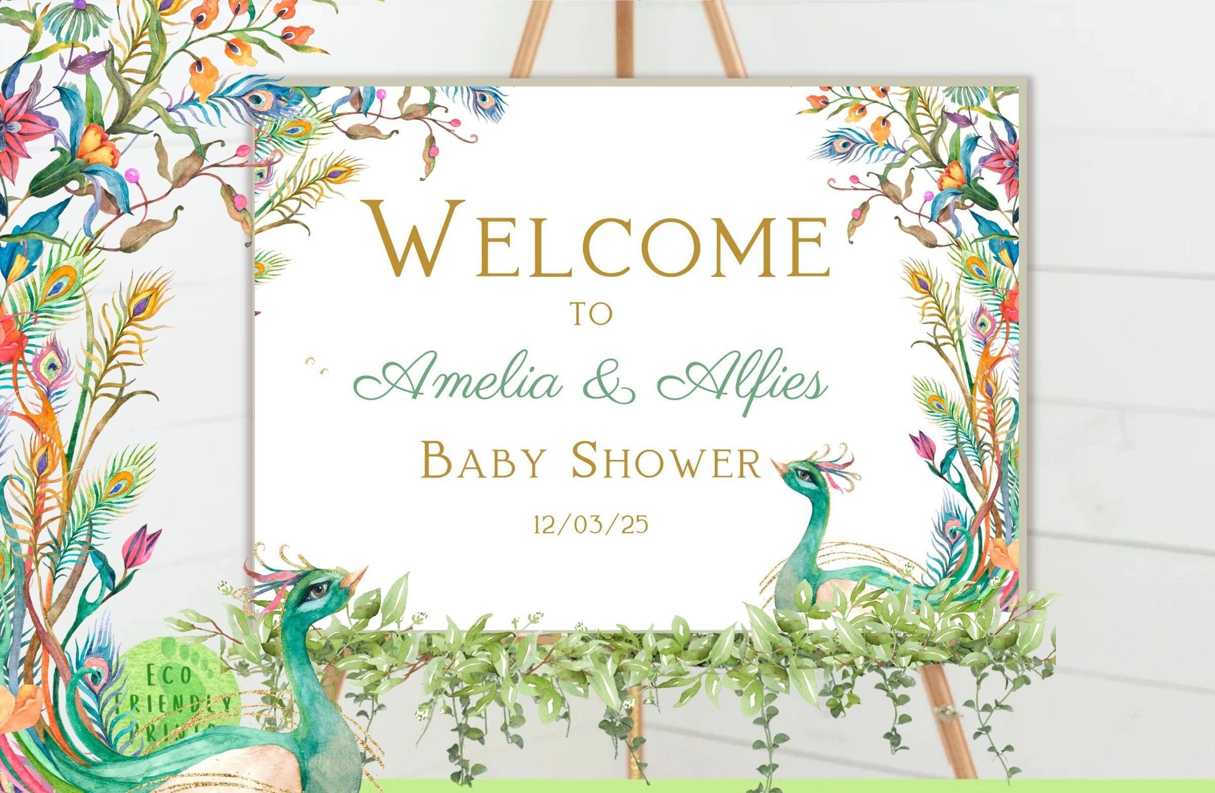 Editable Peacock Welcome Sign Peacock Birthday Girl Peacock Party Decor ...