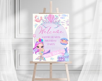 Editable Mermaid Welcome Sign Mermaid Under the Sea Birthday Sign ...