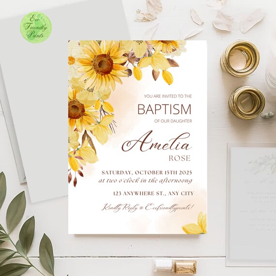 Editable blank christening invitation template store