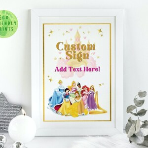 Editable Princess Welcome Sign Princess Birthday Girl Princess Party ...