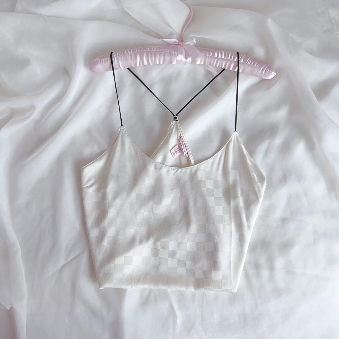 Sz L 00s ‘victoria’s Secret’ Cream Cami Top Silky Satin Negligee ...