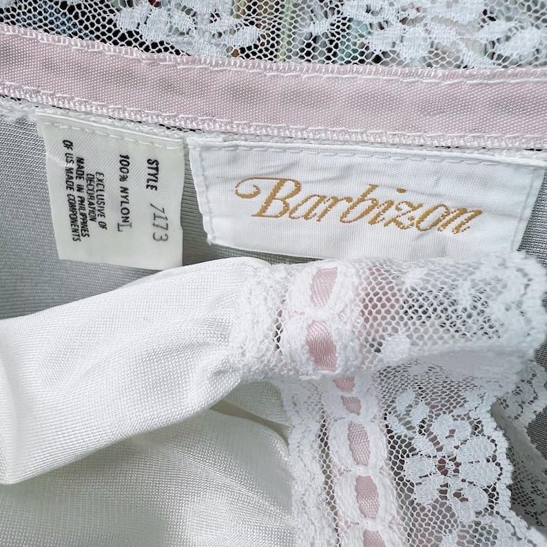 Sz L Vintage’ Barbizon’ White Peignoir Coquette Romantic Princess ...