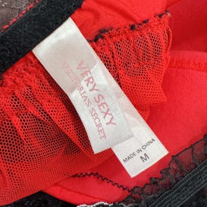 Sz M Vintage ‘victoria’s Secret’ Lace Red and Black Mini Slip Dress ...