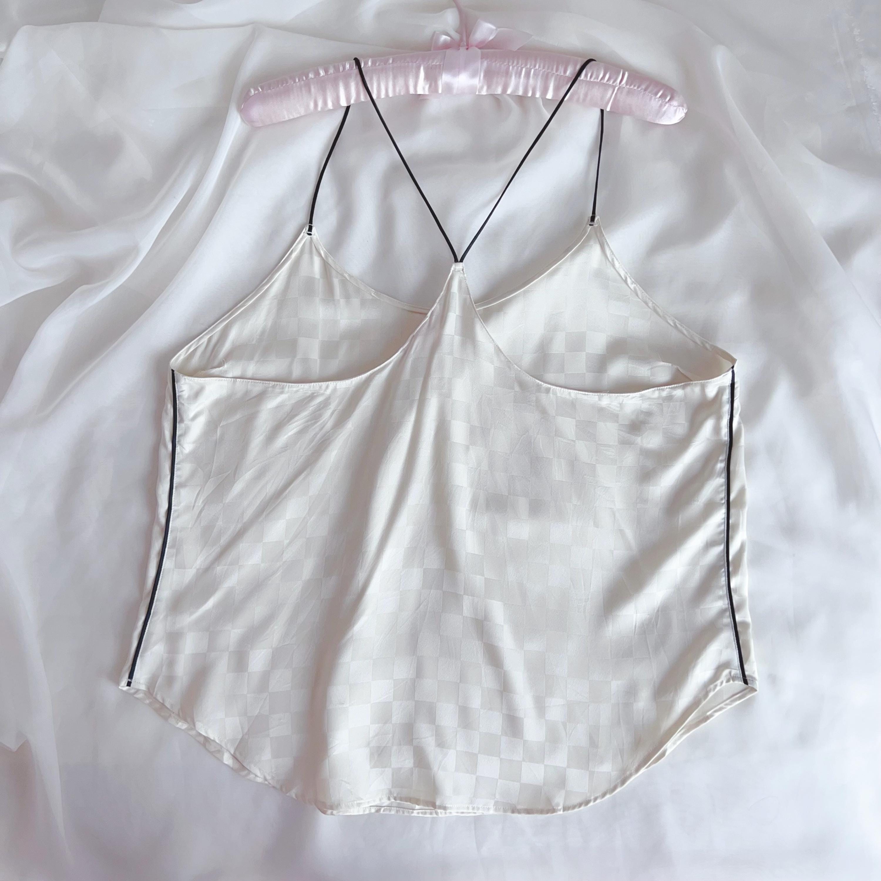 Sz L 00s ‘victoria’s Secret’ Cream Cami Top Silky Satin Negligee ...