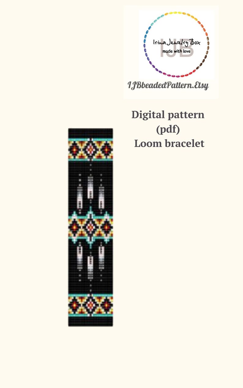 Feather Loom Bracelet Pattern: Native Inspired Beading (PDF Download ...