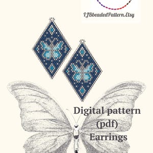 Moth Earrings Beading Pattern: Miyuki Seed Bead Brick Stitch (PDF) - Etsy