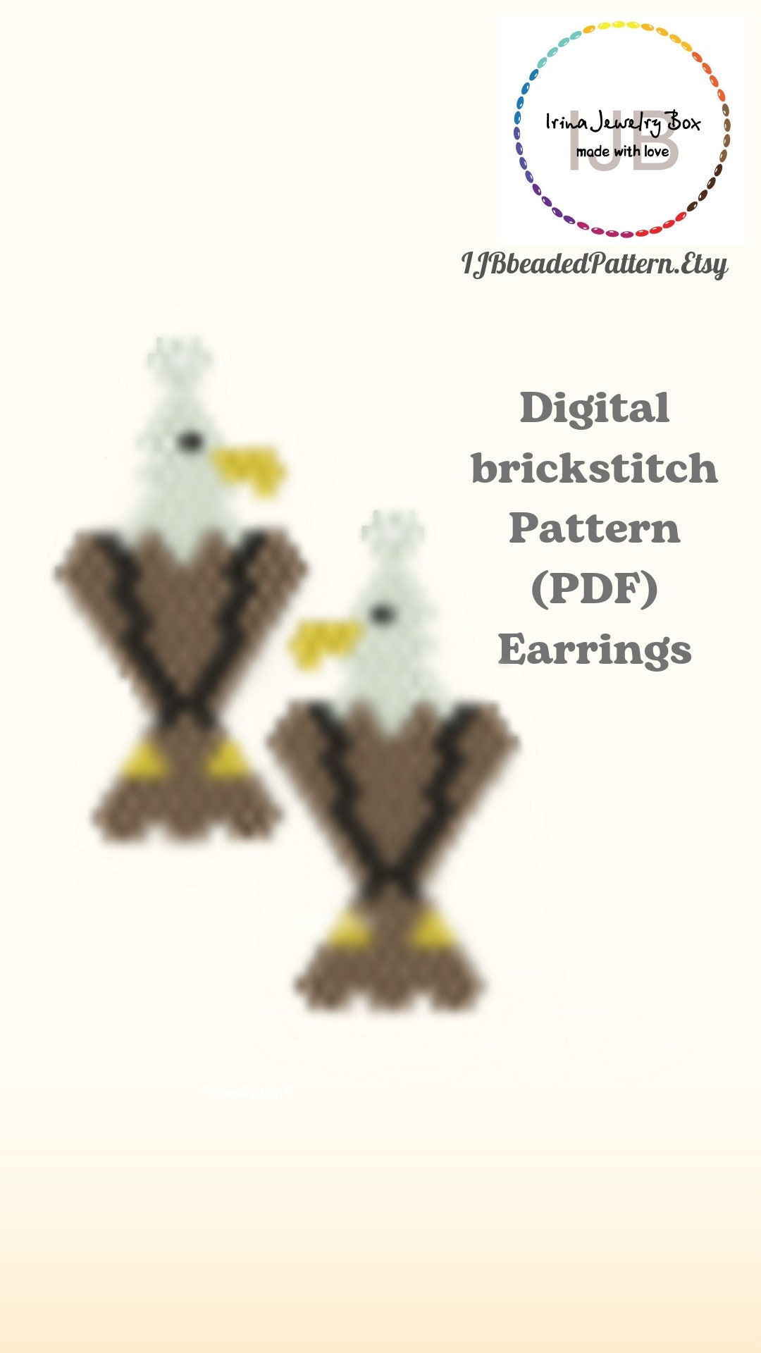Eagle Beaded Earrings Pattern, Peyote Earrings Pattern, Seed Bead ...