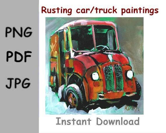 Old Abandoned Rusted Delivery Truck Print for the Man Cave. - Etsy