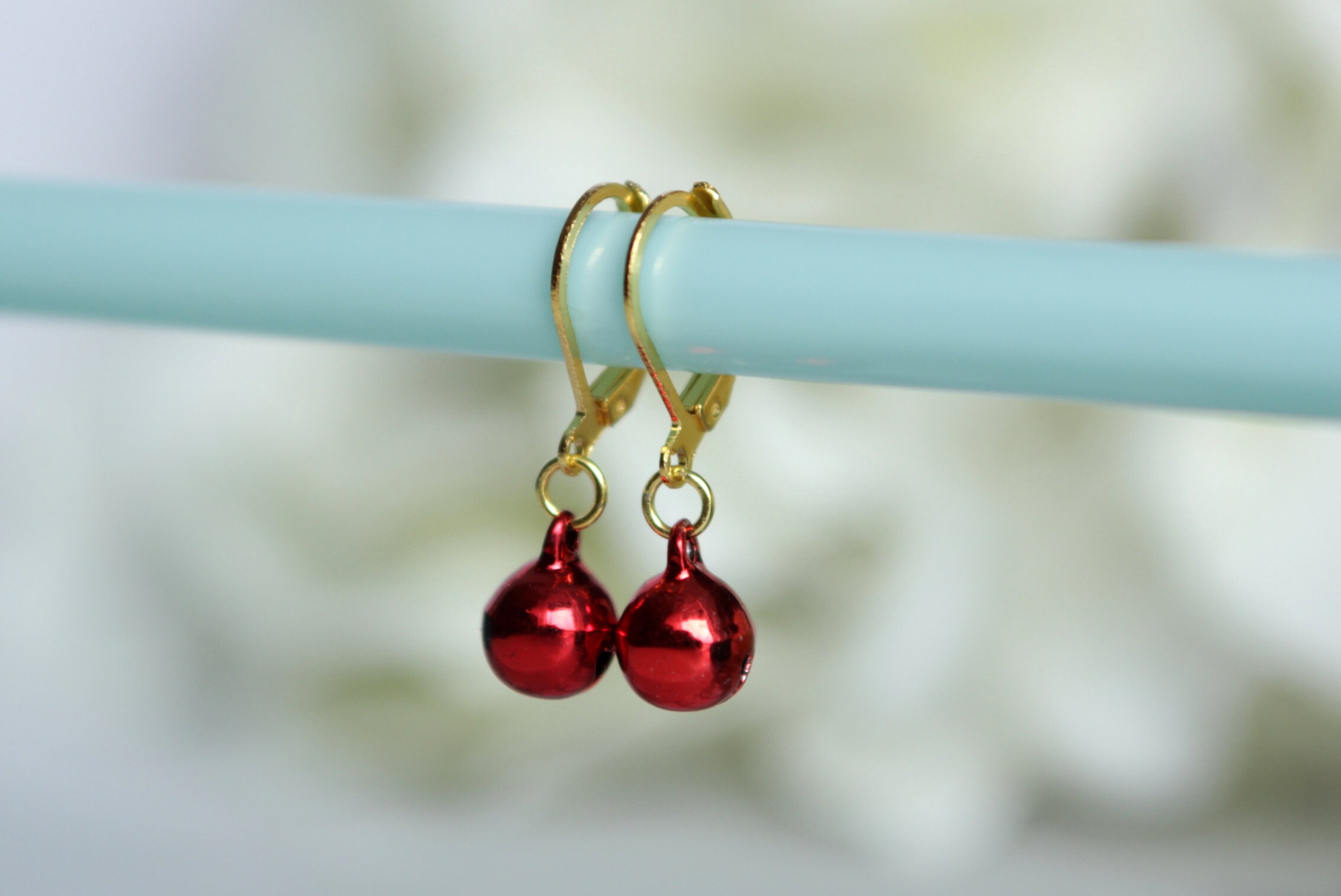 Christmas Earrings With Jingle Bell, Gold Hook Choose Your Color - Etsy UK