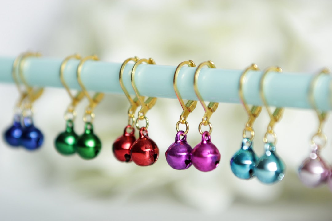 Christmas Earrings With Jingle Bell, Gold Hook Choose Your Color - Etsy UK