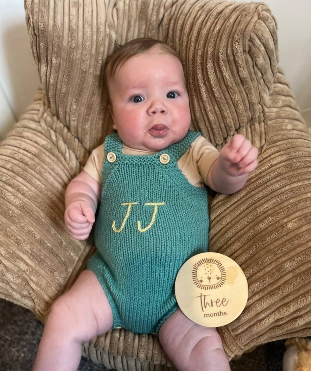 Knitted Baby Romper | Handmade | Personalised Baby | Name | Gift ...