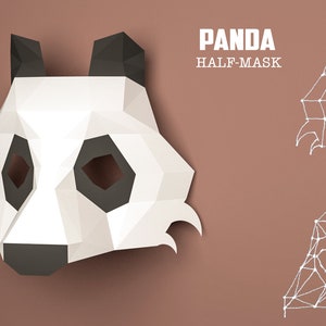 DIY Panda Mask Papercraft, Panda Mask Model, Panda 3D, Animal Mask ...