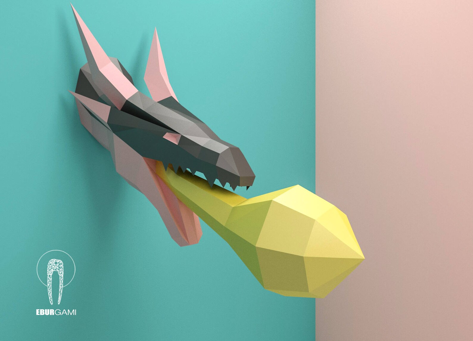 Paper Craft Dragon Head Papercraft Trophy Dragon Mask DIY 3D - Etsy