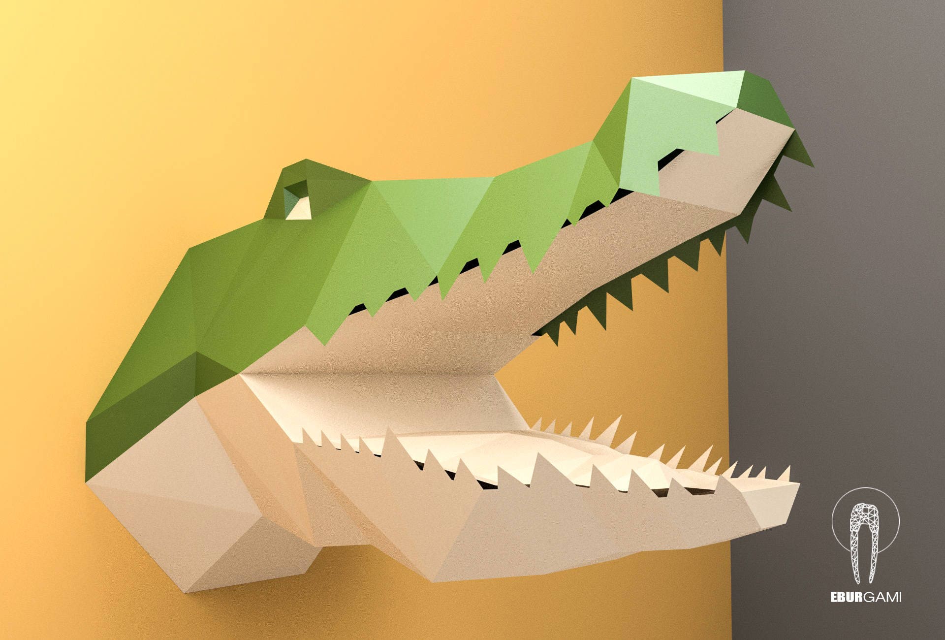Papercraft Crocodile Trophy HeadDIY Low PolyDIY Crocodile | Etsy