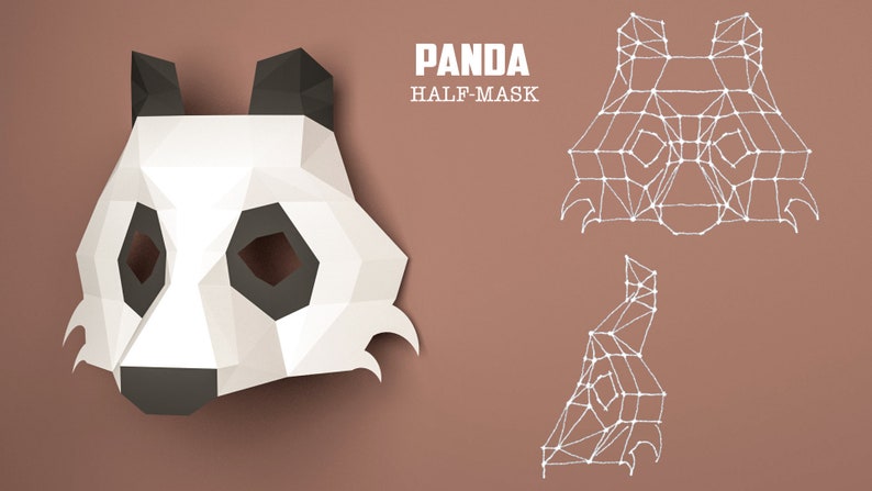 DIY Panda Mask Papercraft Panda Mask Model Panda 3D Animal - Etsy