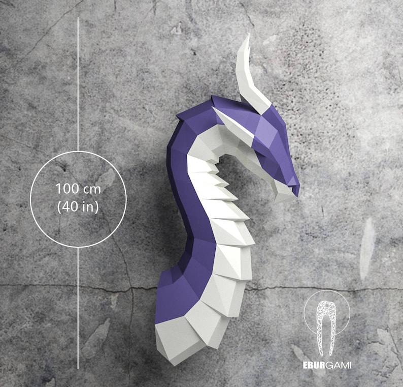 Paper Craft Dragon Head Papercraft Trophy Dragon Mask DIY 3D - Etsy