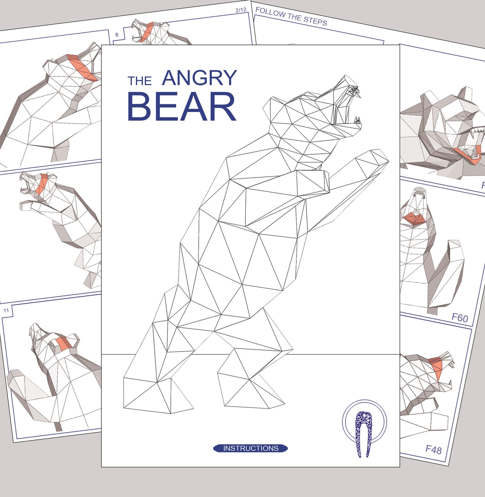 Bear Papercraft Low Poly XXL Bear Model Create Your Own 3D | Etsy