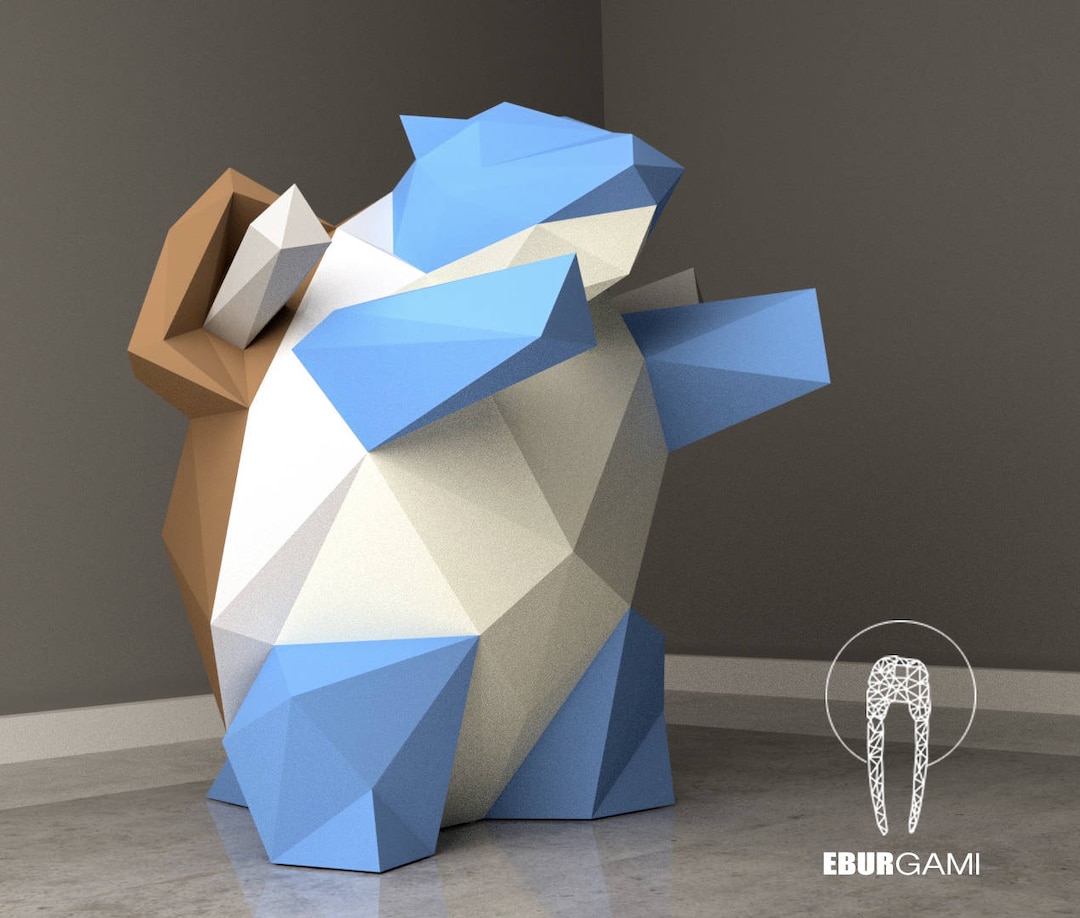 Paper Craft DIY Blastoise - Pokemon - Paper Model Art, Low Poly DIY ...