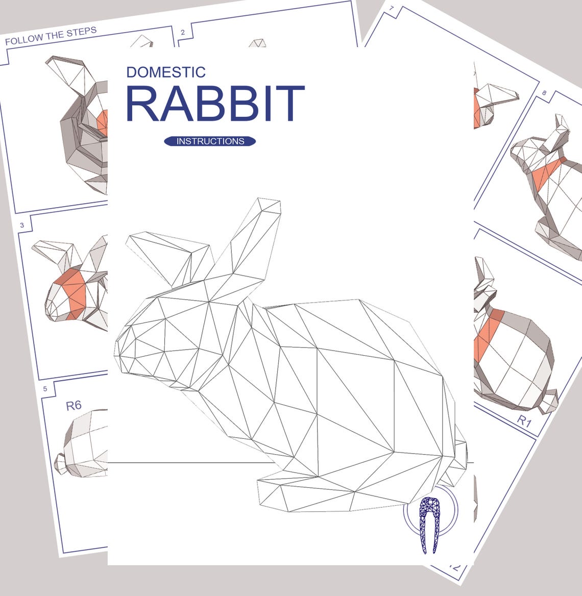 Low Poly Rabbit Model Rabbit Papercraft Easter Paper Craft - Etsy