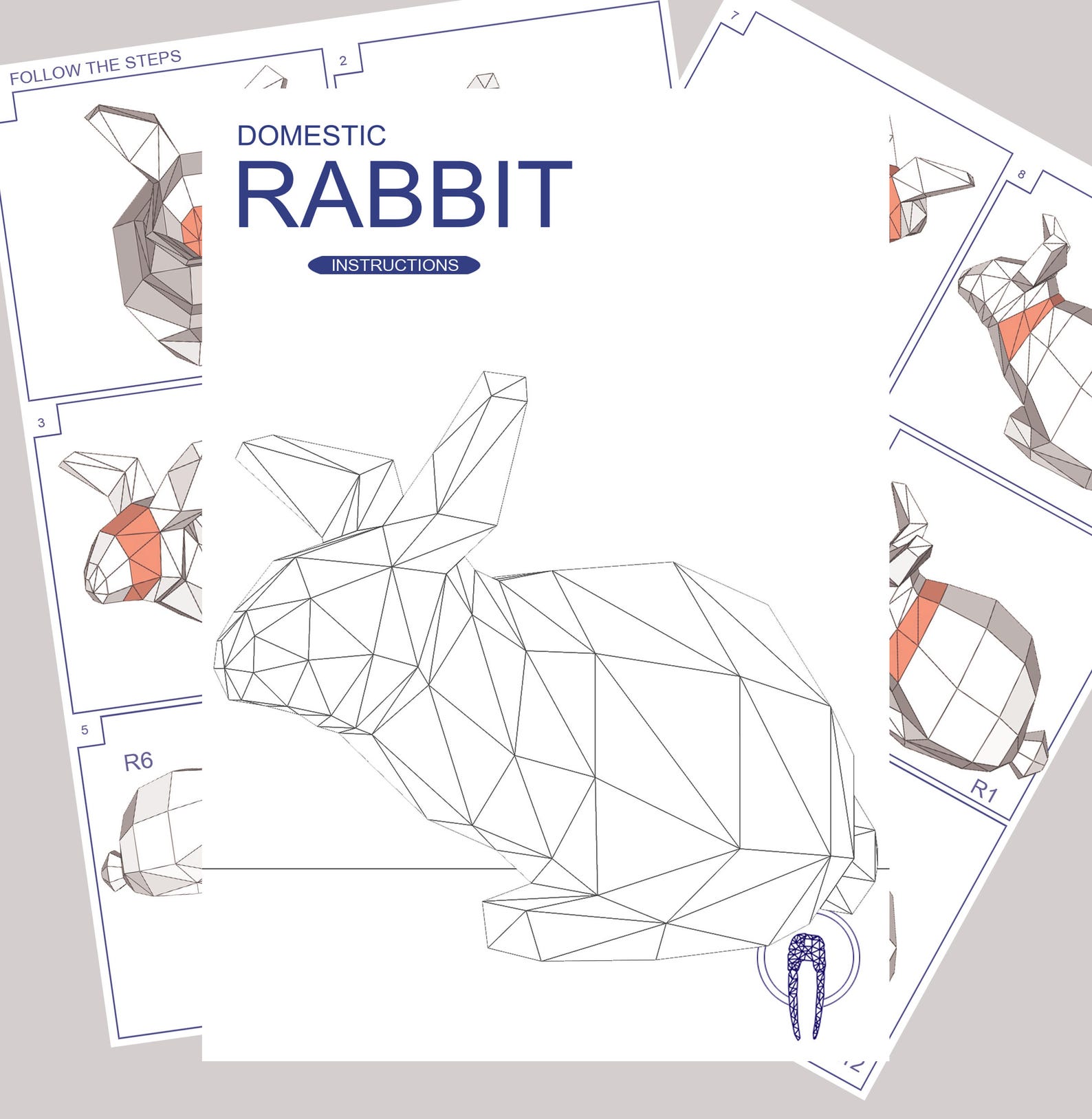 Low Poly Rabbit Model Rabbit Papercraft Easter Paper Craft - Etsy