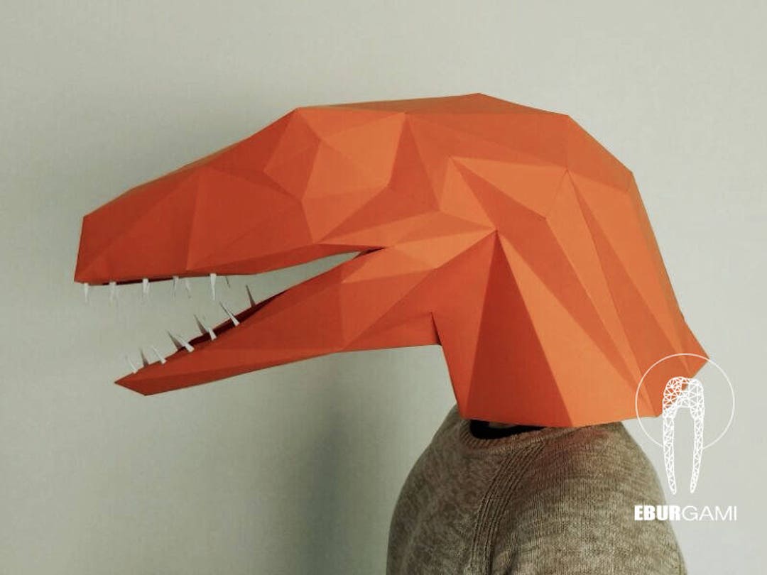 Papercraft DIY Velociraptor, Mask Dinosaur, Make Your Own Polygon Mask ...