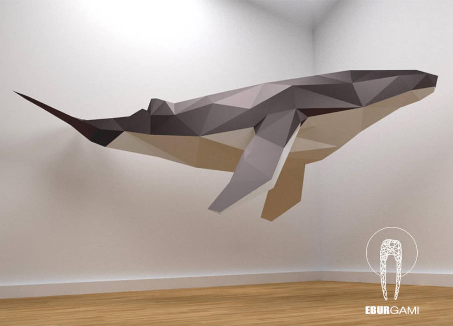 Low Poly XXL Whale Model Create Your Own 3D Papercraft Whale | Etsy