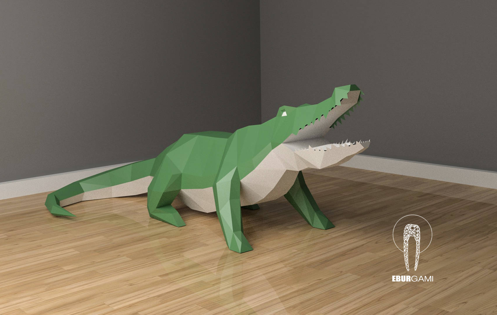 Low Poly XXL Crocodile Model, Create Your Own, 3D Papercraft Crocco ...