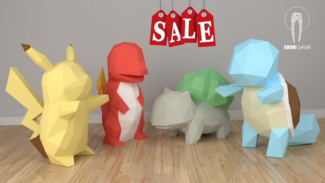 Bundle DIY Model Collection of Pokemon Models Papercrafting, Eburgami ...