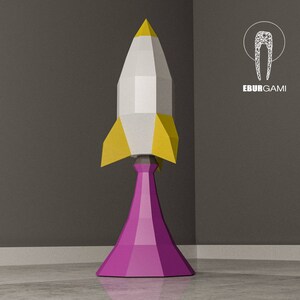 Rocket Papercraft 3D, Paper Craft Rocket Launch, Rocket Ship, Low Poly ...
