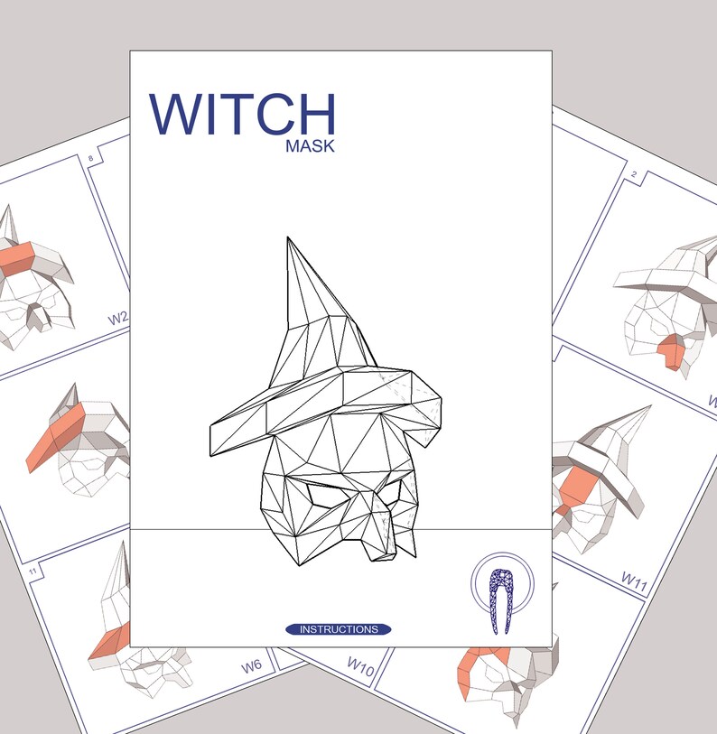 Witch Mask Papercraft Make Your Own Halloween Mask - Etsy