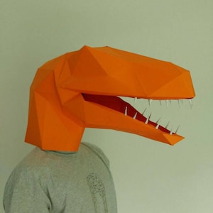Papercraft DIY Velociraptor, Mask Dinosaur, Make Your Own Polygon Mask ...