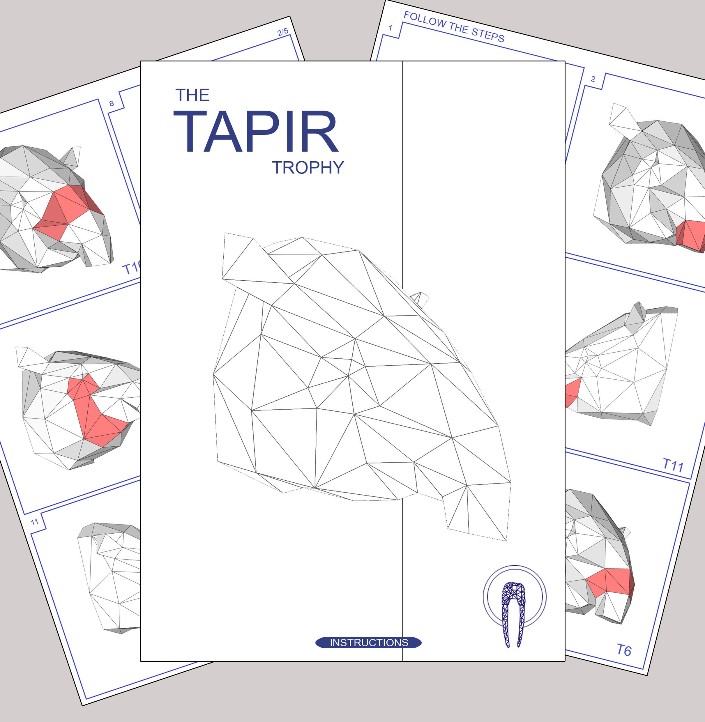 Tapir Peper Craft Papercraft Tapir Pdf Kit 3D DIY Tapir - Etsy