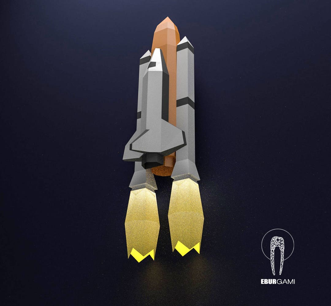 Space Shuttle, Papercraft Nasa DIY, 3D Space Ship, Rocket Low Poly 3D ...