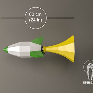Rocket Papercraft 3D, Paper Craft Rocket Launch, Rocket Ship, Low Poly ...
