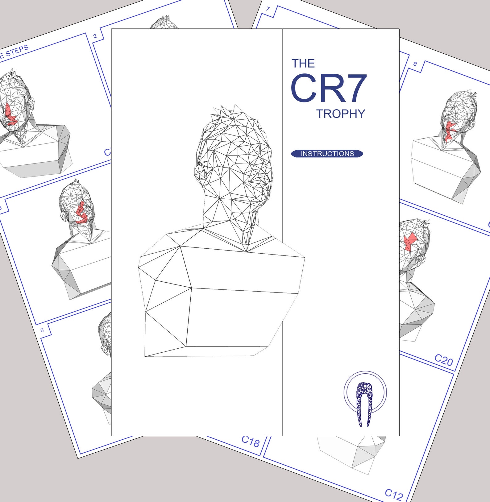 Wall Decor Cristiano Ronaldo Papercraft Head CR7 Papercraft - Etsy Canada