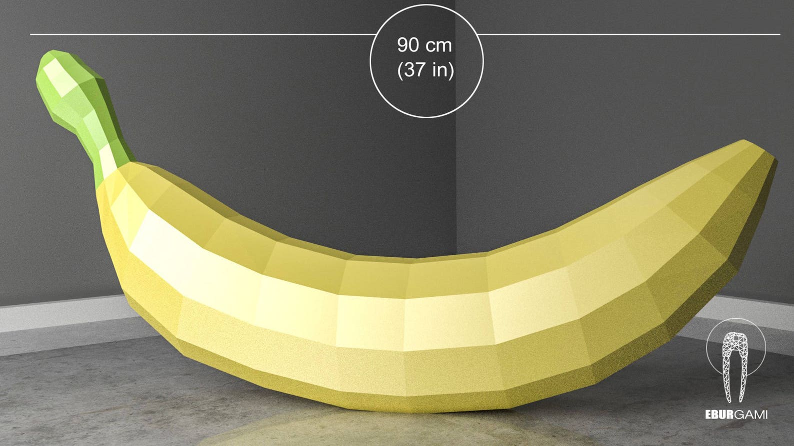 Banana Papercraft, XXL Fruit 3D, Fruit Paper Craft, Low poly Banana 3D ...