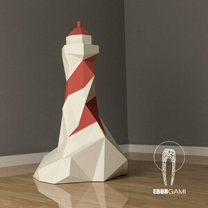 Lighthouse Papercraft Art, Home Decor, 3D Lowpoly Lighthouse Model, DIY ...
