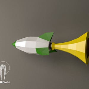 Rocket Papercraft 3D, Paper Craft Rocket Launch, Rocket Ship, Low Poly ...
