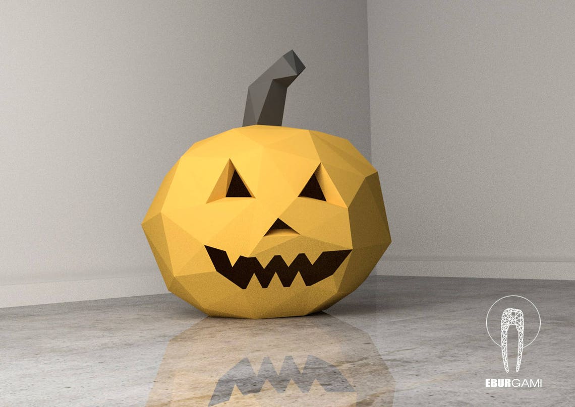 Pumpkin Papercraft XXL, Head, Pumpkin Mask Halloween Gift, DIY Mask Low ...