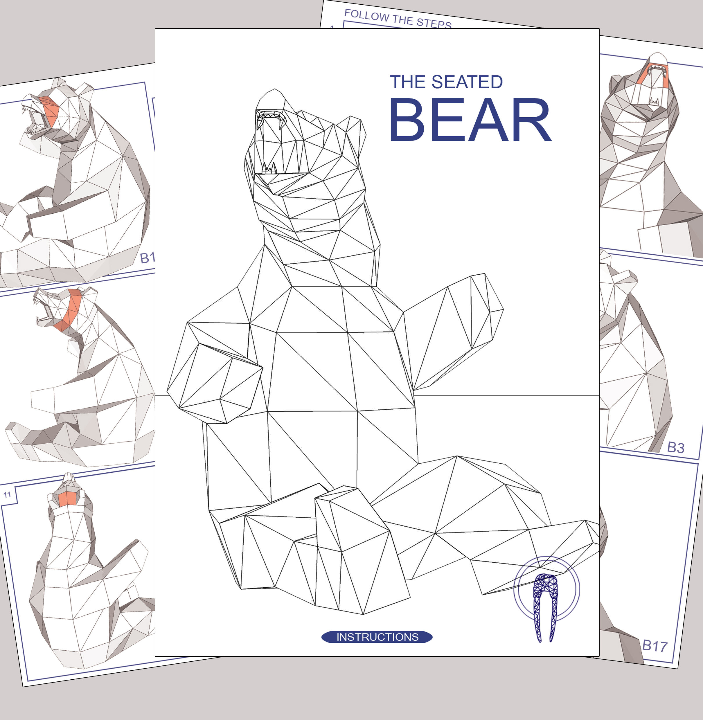Bear Papercraft Low Poly XXL Bear Model Create Your Own 3D - Etsy Canada