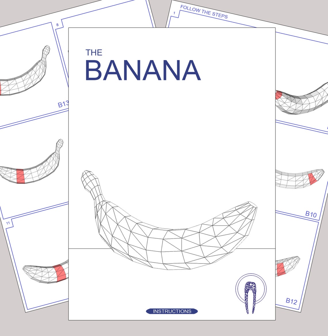 Banana Papercraft, XXL Fruit 3D, Fruit Paper Craft, Low Poly Banana 3D ...