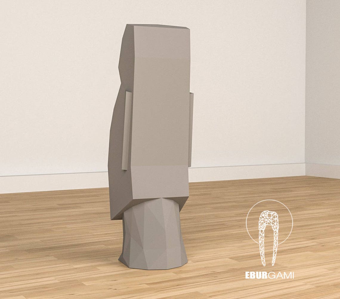 Moai Head 3D PDF Download Moai Head Papercraft Pattern - Etsy