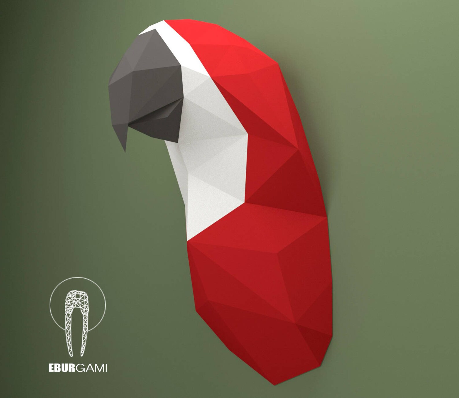 Parrot Trophy Head, Parrot Papercraft, Ara Parrot 3D, Instant Download ...