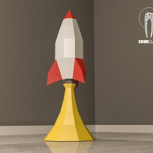 Rocket Papercraft 3D, Paper Craft Rocket Launch, Rocket Ship, Low Poly ...