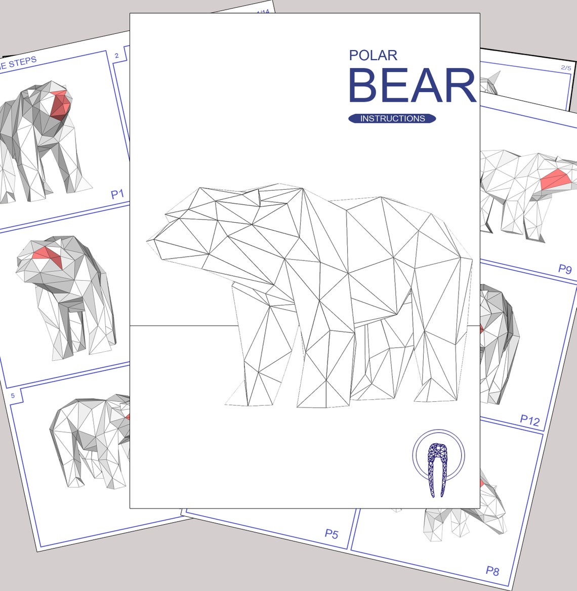 Bear Papercraft XXL 3D Papercraft Build Your Own Low Poly - Etsy Canada