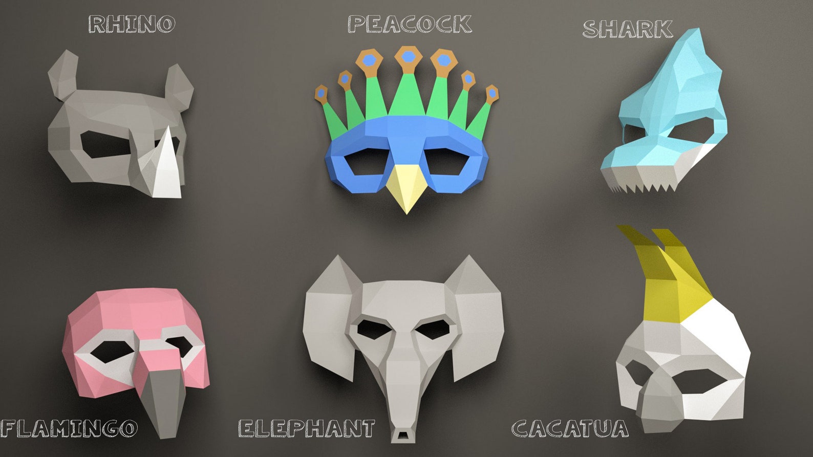 DIY Rhino Mask Papercraft, Rhino Mask Model, Rhino 3D, Animal Mask ...
