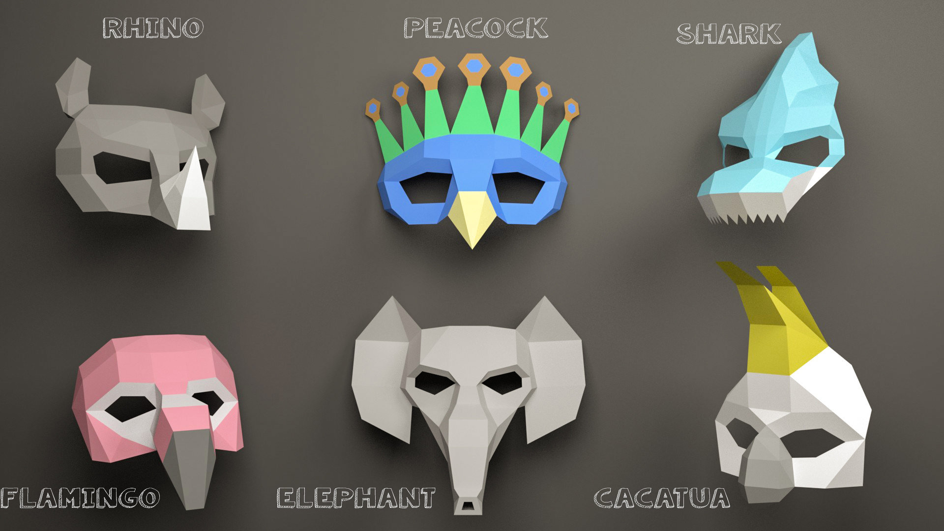 DIY Rhino Mask Papercraft Rhino Mask Model Rhino 3D Animal - Etsy