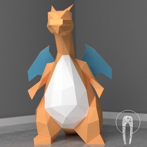 Pokemon Papercraft Charizard, DIY Pokemon, Paper Model Art, Low Poly ...