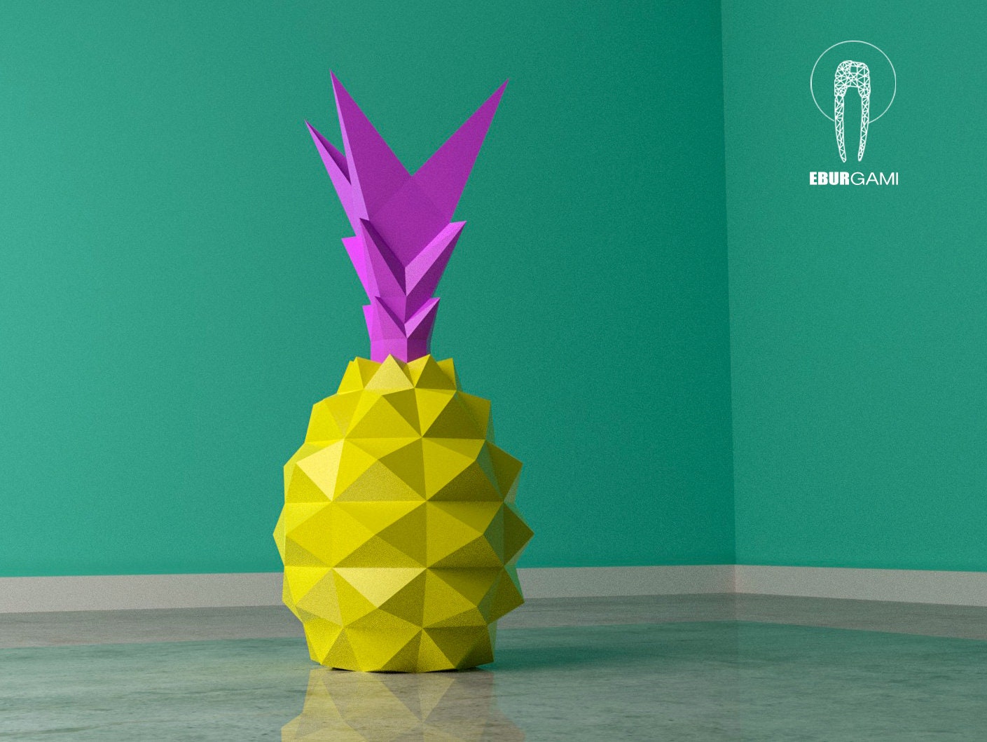 Pineapple Papercraft XXL Fruit 3D Fruit Paper Craft Low | Etsy