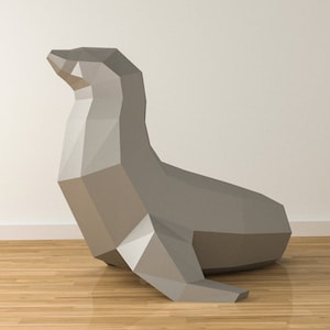 Low Poly Seal Model, Create Your Own 3D, Papercraft Seal, Origami Seal ...